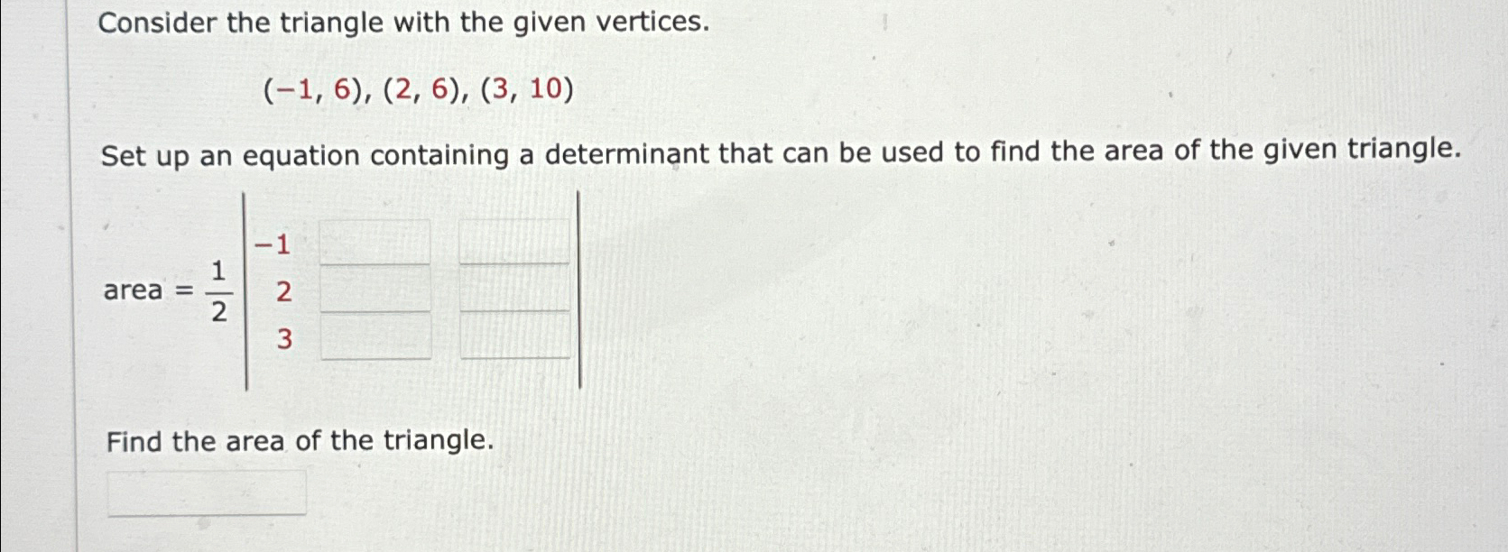 Solved Consider the triangle with the given | Chegg.com