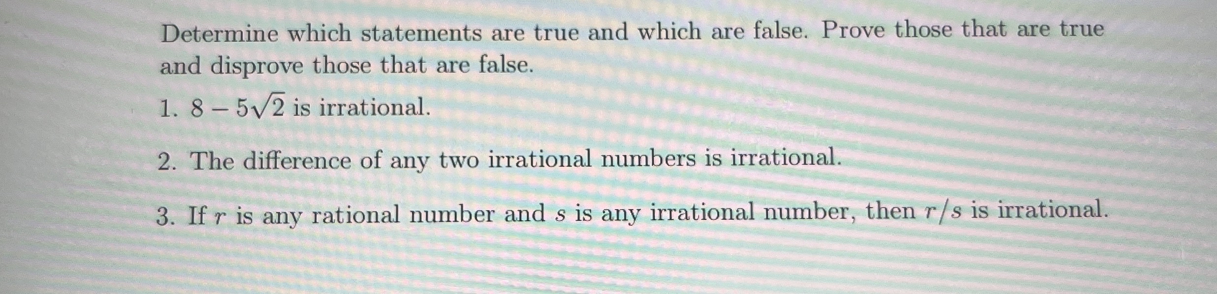 Solved Determine which statements are true and which are | Chegg.com