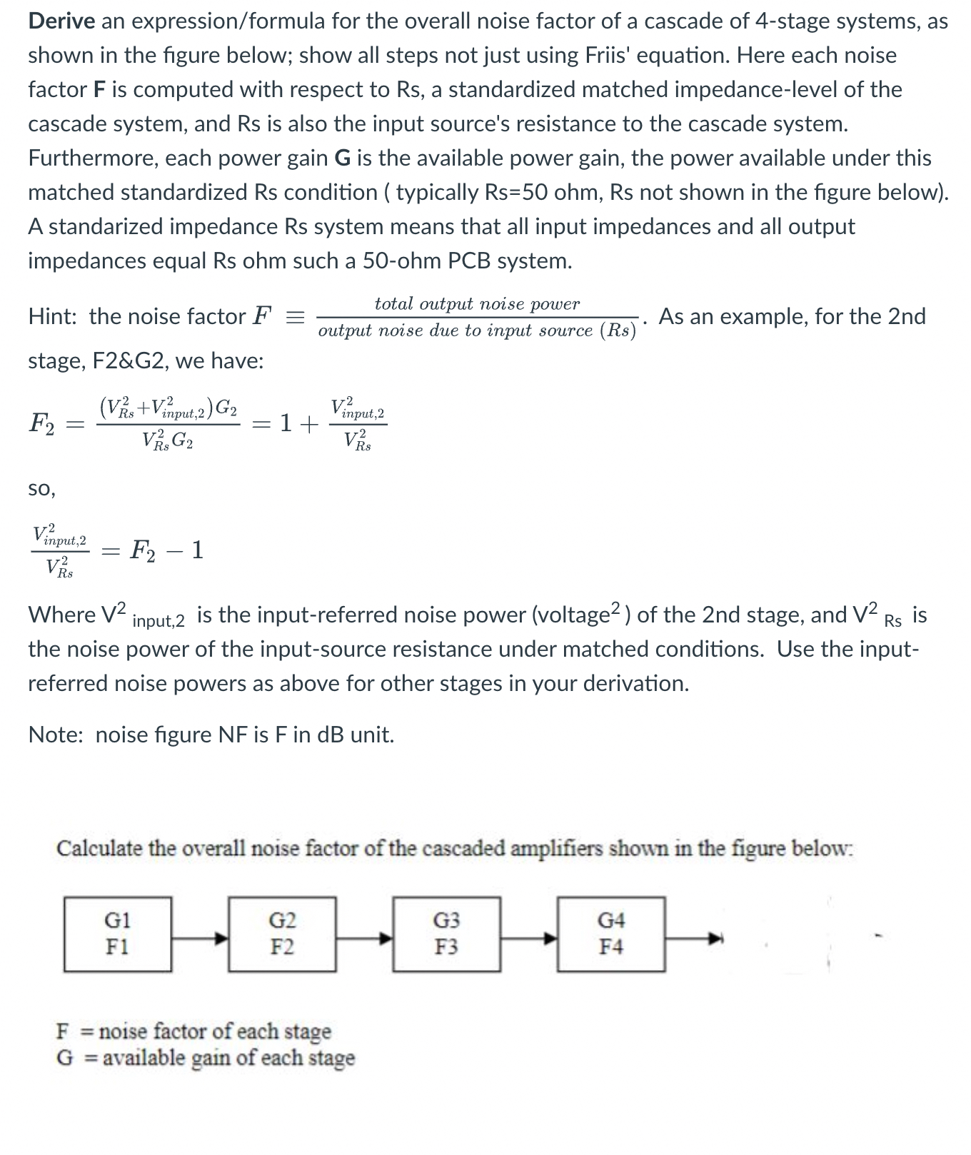 Solved Derive an expression/formula for the overall noise | Chegg.com