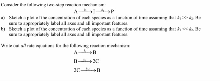 Solved Consider the following two-step reaction mechanism: A | Chegg.com