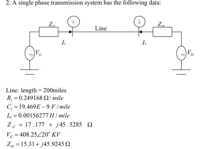 Solved 2. A single phase transmission system has the | Chegg.com