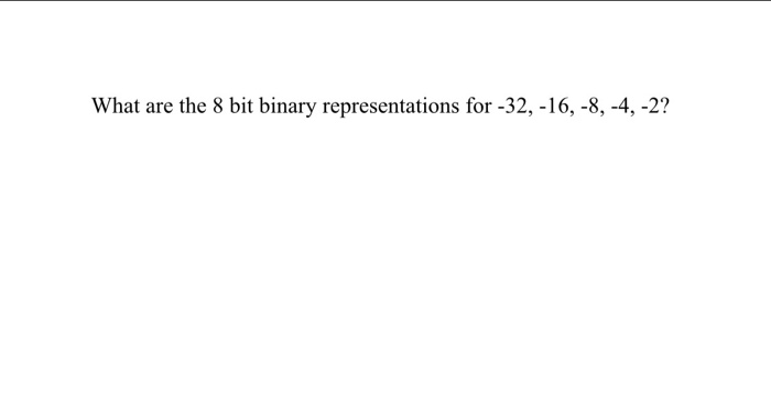 Solved What are the 8 bit binary representations for -32, | Chegg.com