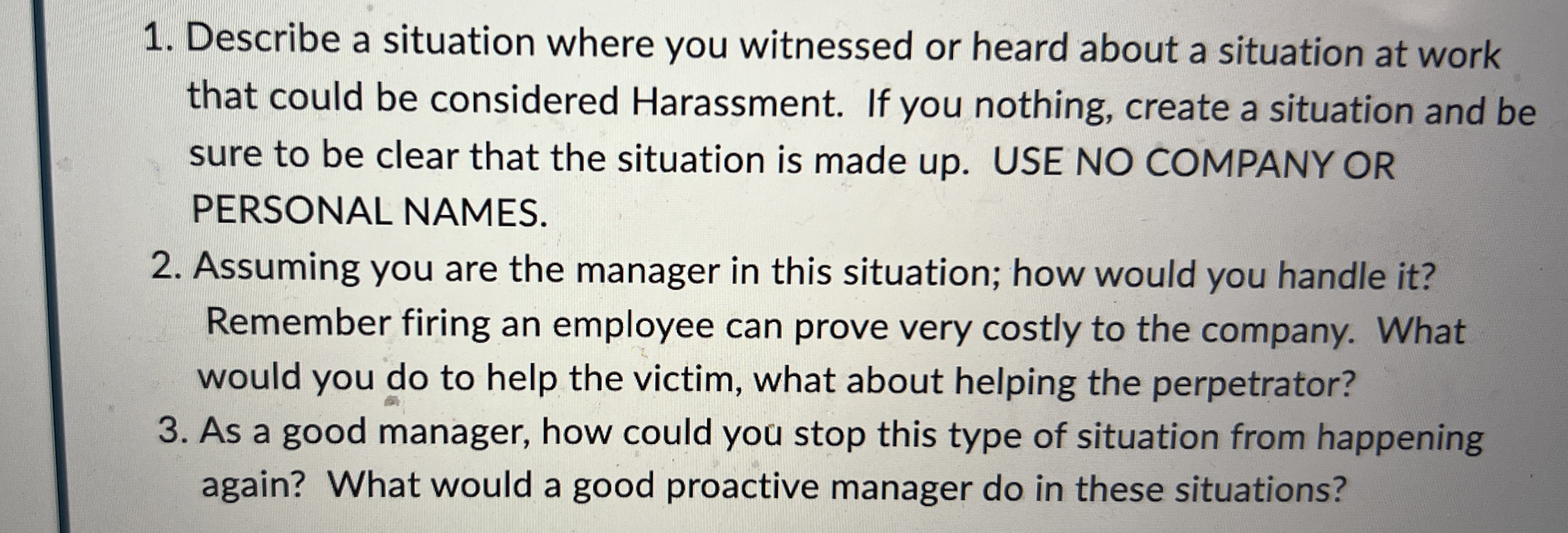 Solved Describe a situation where you witnessed or heard | Chegg.com