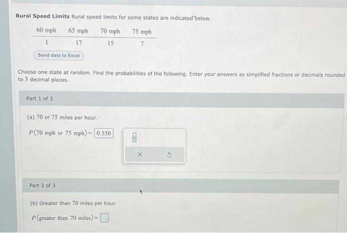 Solved Rural Speed Limits Rural speed limits for some states | Chegg.com