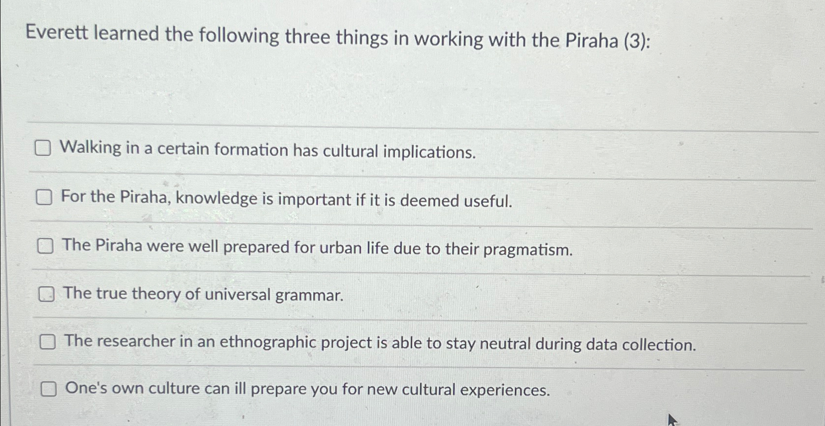 Solved Everett learned the following three things in working | Chegg.com