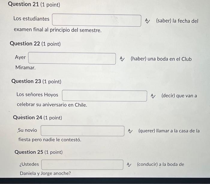 Fill in the blank with the the preterite verb form | Chegg.com