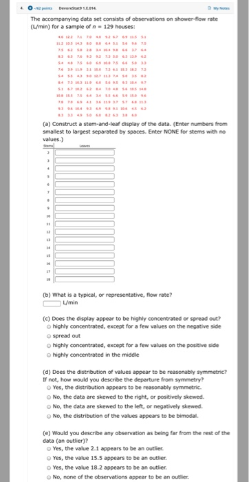 Solved 400 Devores The accompanying data set consists of | Chegg.com