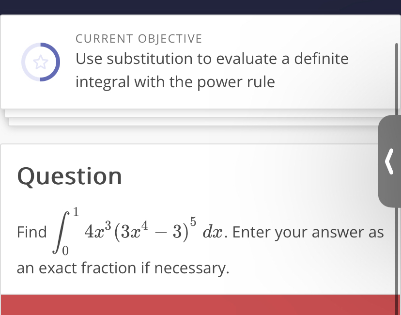 Solved CURRENT OBJECTIVEUse substitution to evaluate a | Chegg.com