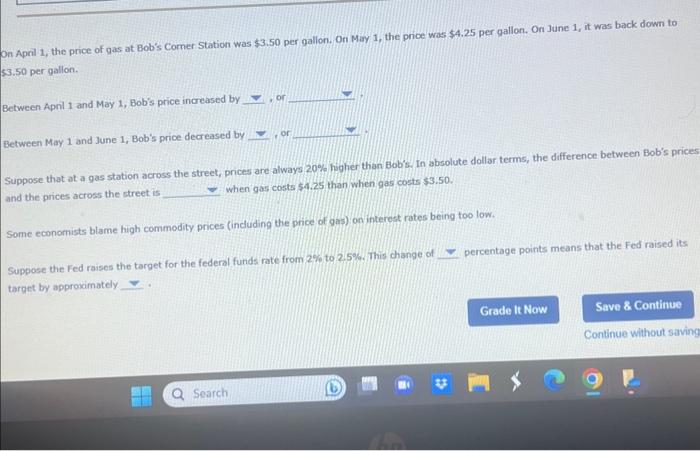Solved On Apri 1, the price of gas at Bob's Comer Station | Chegg.com