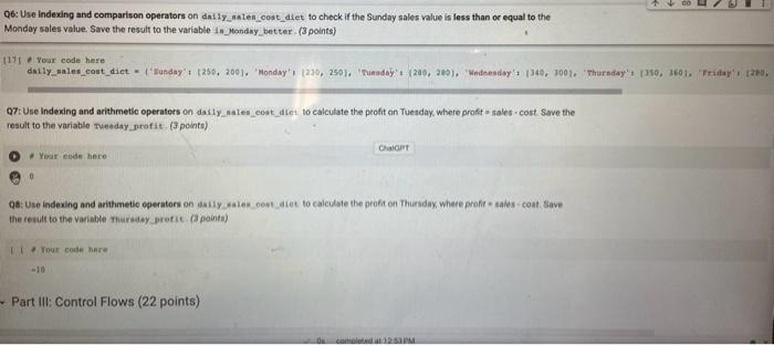 Solved Q6: Use indexing and comparison operators on | Chegg.com