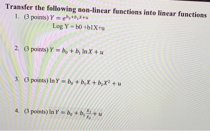Solved Transfer the following non-linear functions into | Chegg.com