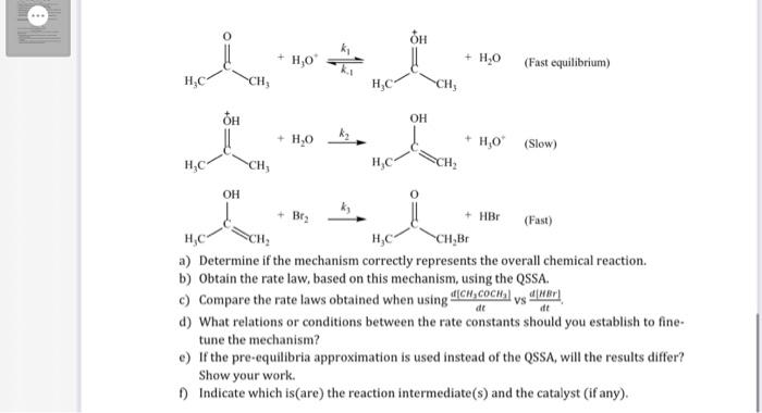 Solved 3. Aqueous solutions of propanone, in an acidic | Chegg.com