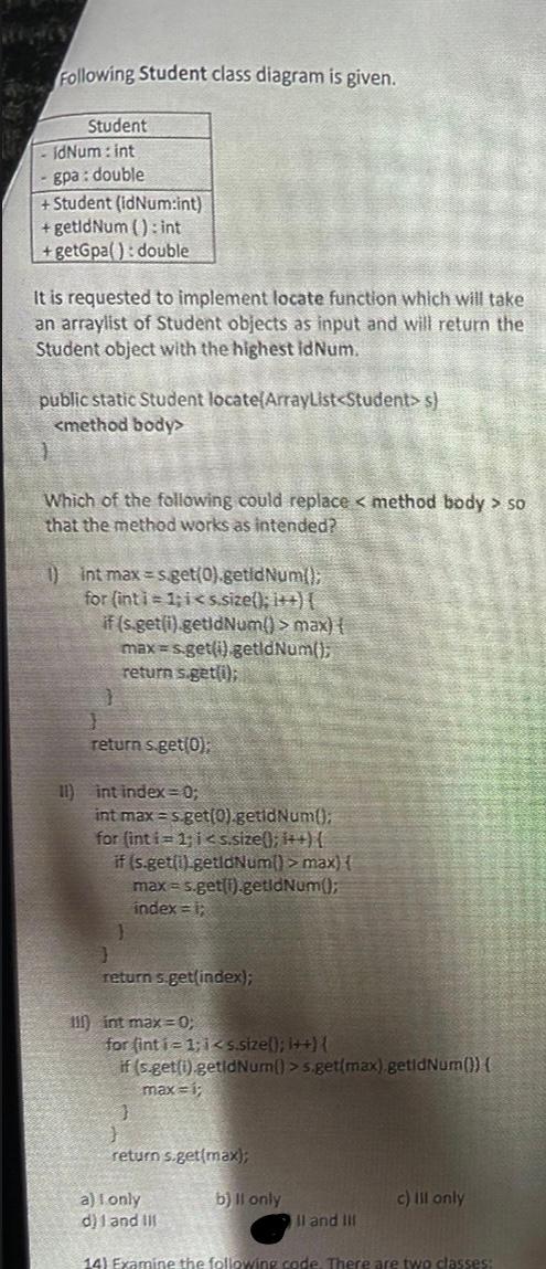 Solved following Student class diagram is | Chegg.com