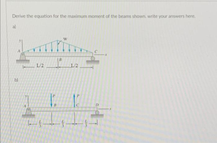 Solved Derive the equation for the maximum moment of the | Chegg.com