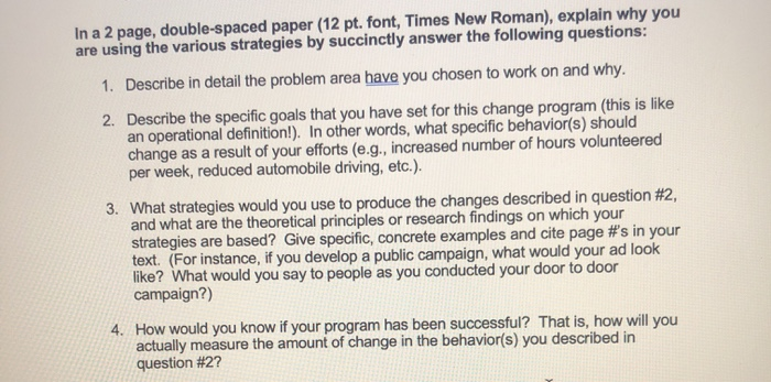 In A 2 Page Double spaced Paper 12 Pt Font Times Chegg