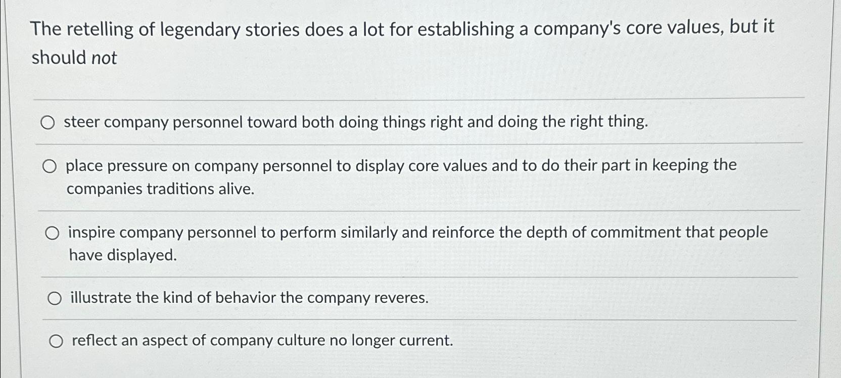 Solved The retelling of legendary stories does a lot for | Chegg.com