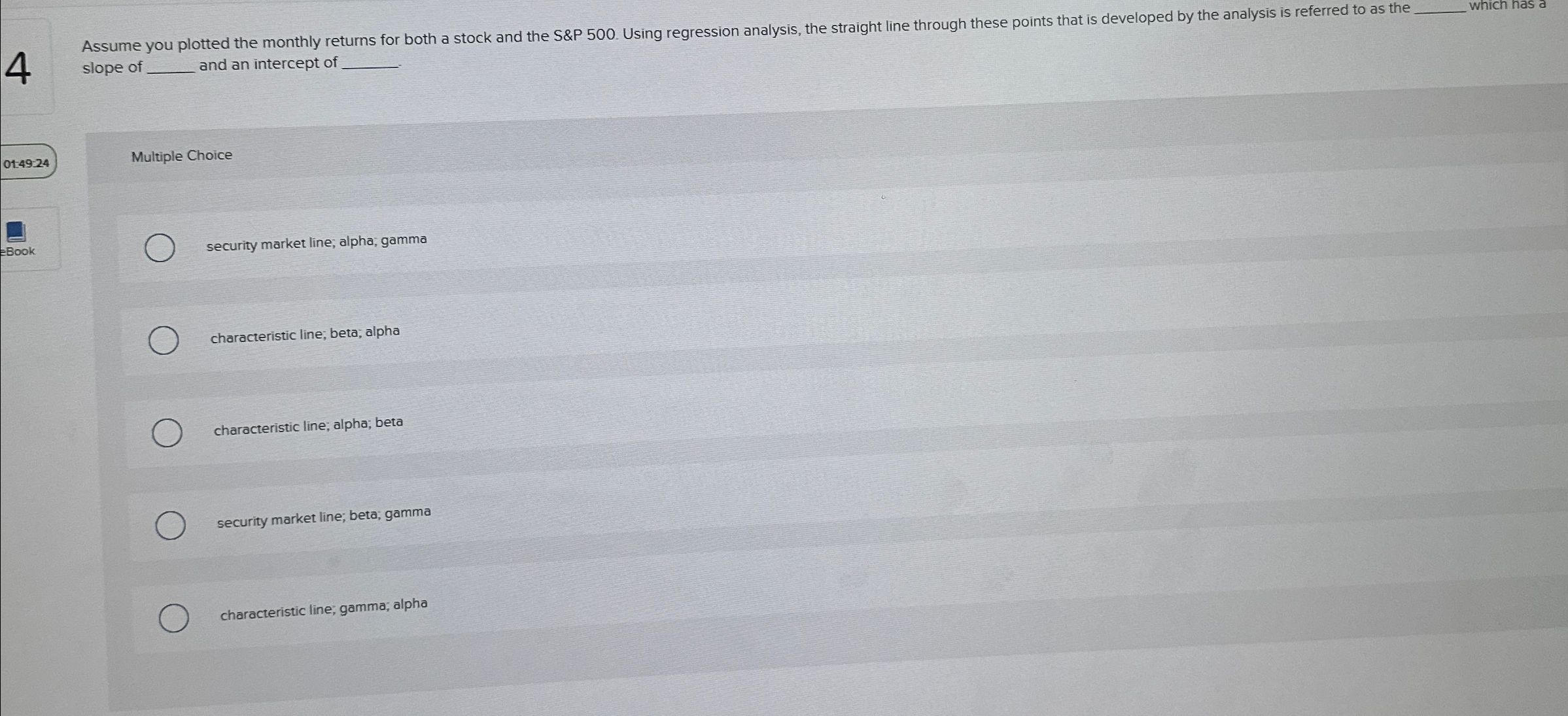 Solved Assume you plotted the monthly returns for both a | Chegg.com