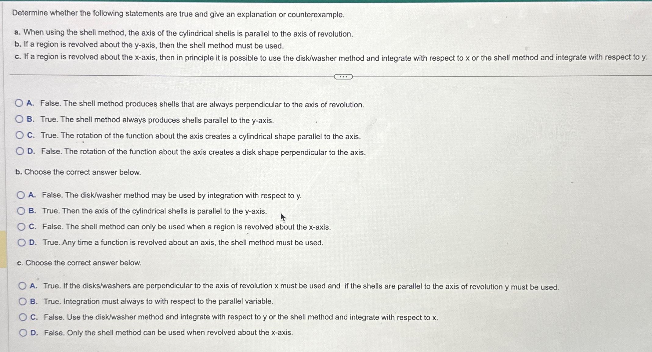 Solved Determine whether the following statements are true | Chegg.com
