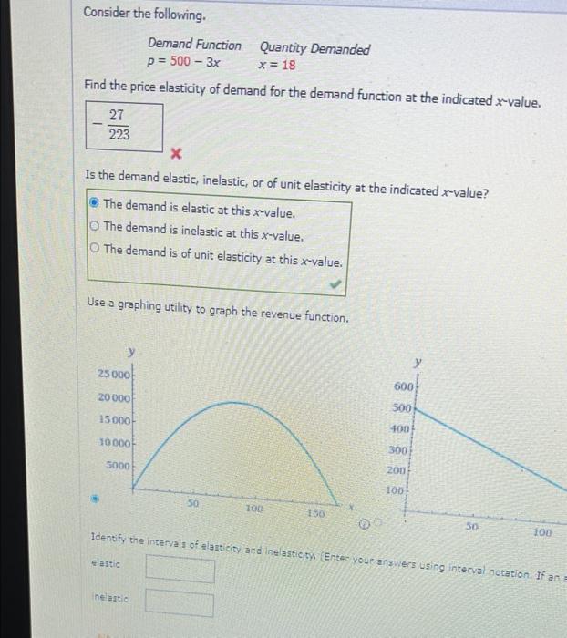 Solved Consider the following Demand Function Quantity | Chegg.com