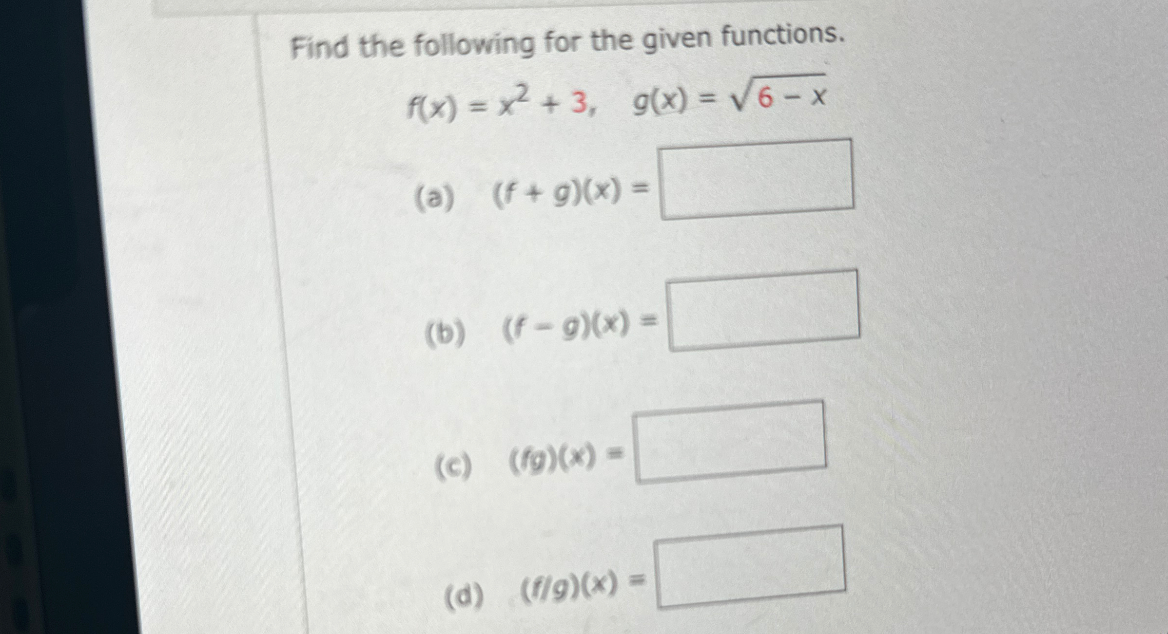 Solved Find the following for the given | Chegg.com