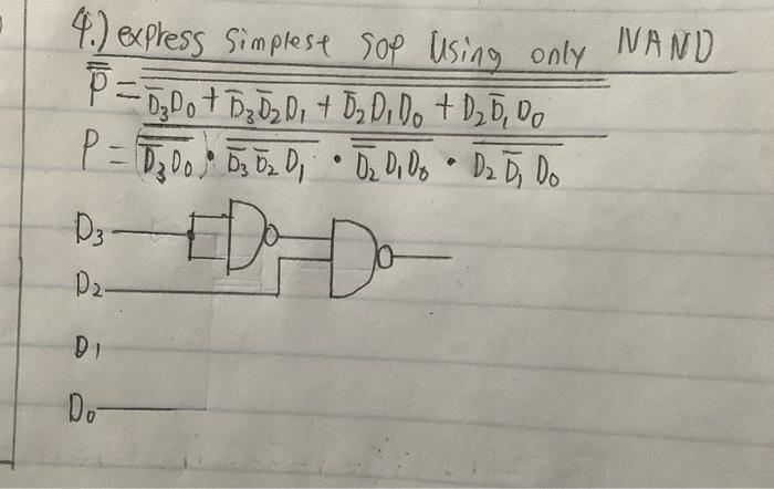 Solved 4.) express simplest sop Using only NAND | Chegg.com