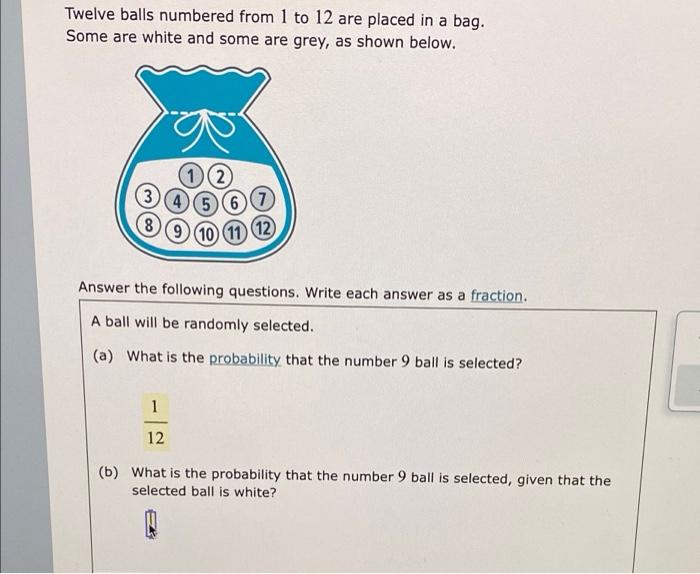 Solved Twelve balls numbered from 1 to 12 are placed in a | Chegg.com