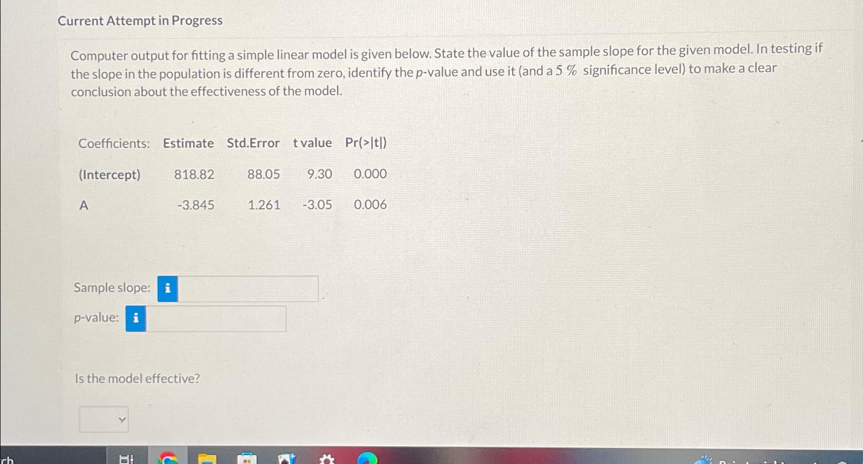 Solved Current Attempt in ProgressComputer output for | Chegg.com