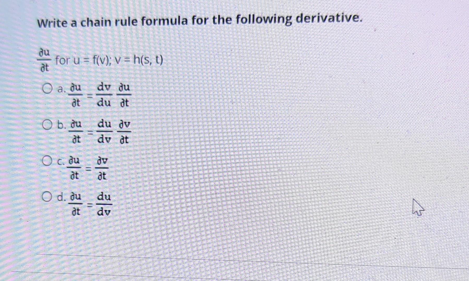 Solved Write a chain rule formula for the following | Chegg.com