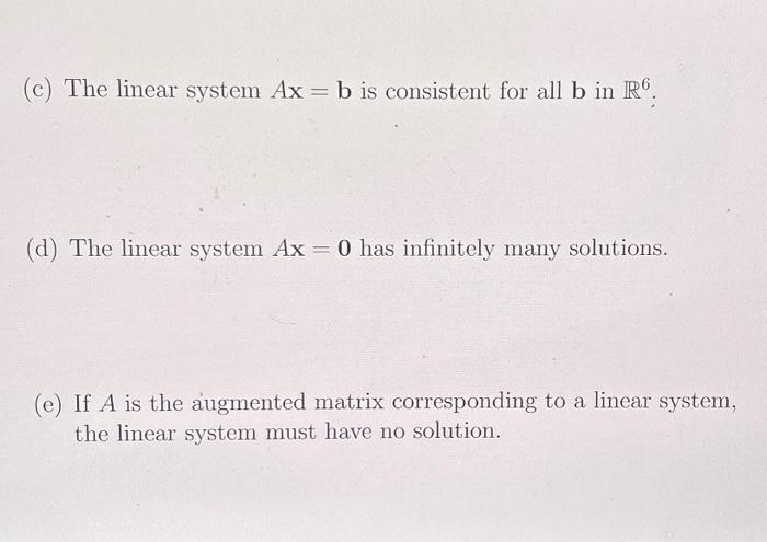Solved (6pts) Let A be a 6×5 matrix such that rankA=5. | Chegg.com