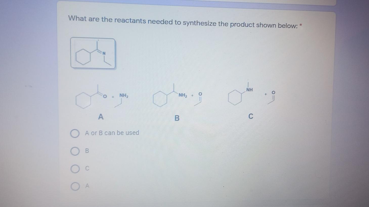 Solved What are the reactants needed to synthesize the | Chegg.com