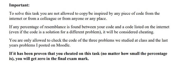 Important: To solve this task you are not allowed to | Chegg.com