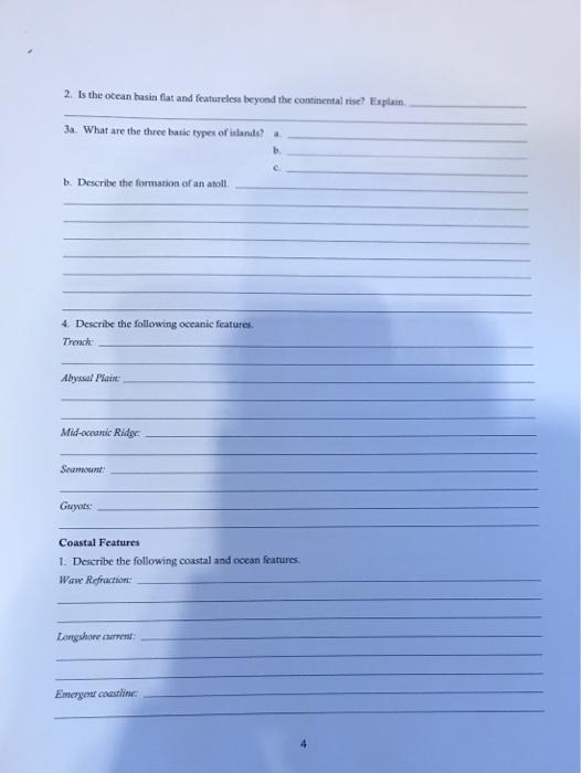 Solved 2. Is the ocean hasin flat and featureless beyond the | Chegg.com