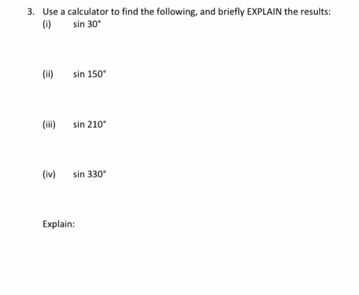 Solved 3. Use a calculator to find the following, and | Chegg.com