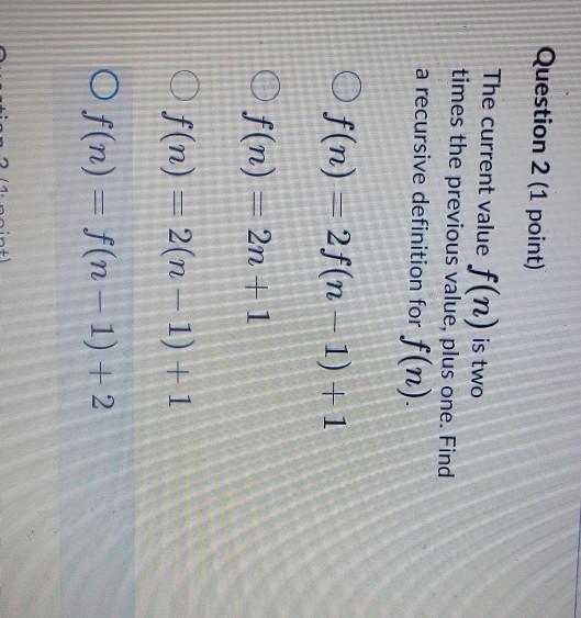 Solved Question 1 (1 point) Find the 4th term of the | Chegg.com