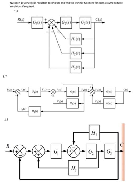 Solved Question 1: Using Block reduction techniques and find | Chegg.com