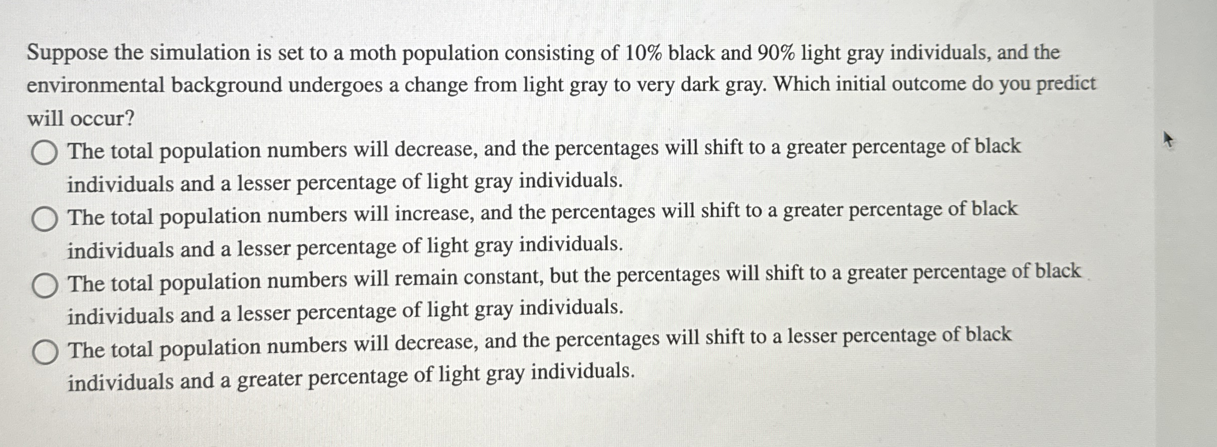 High Quality SOLUTION Suppose the simulation is set to a moth population | Chegg.com