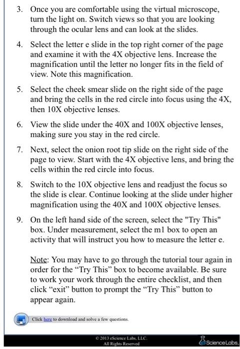 3. Once you are comfortable using the virtual | Chegg.com