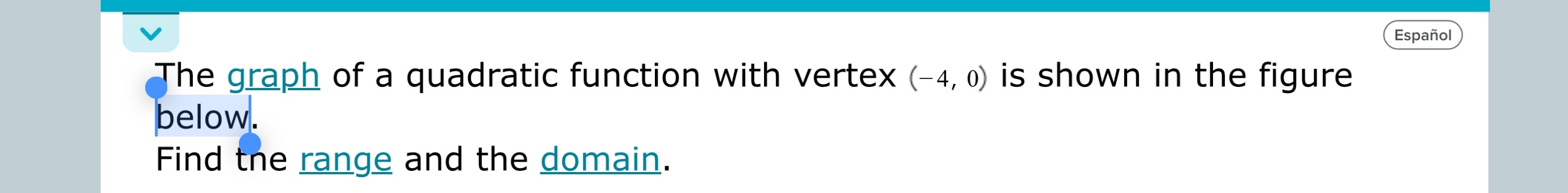 The graph of a quadratic function with vertex (-4,0) | Chegg.com