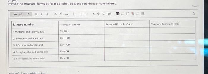 Solved (30pts) Provide the structural formulas for the | Chegg.com