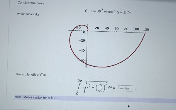 Solved Consider the curve C:r= 302 where 0 se s 2x which | Chegg.com