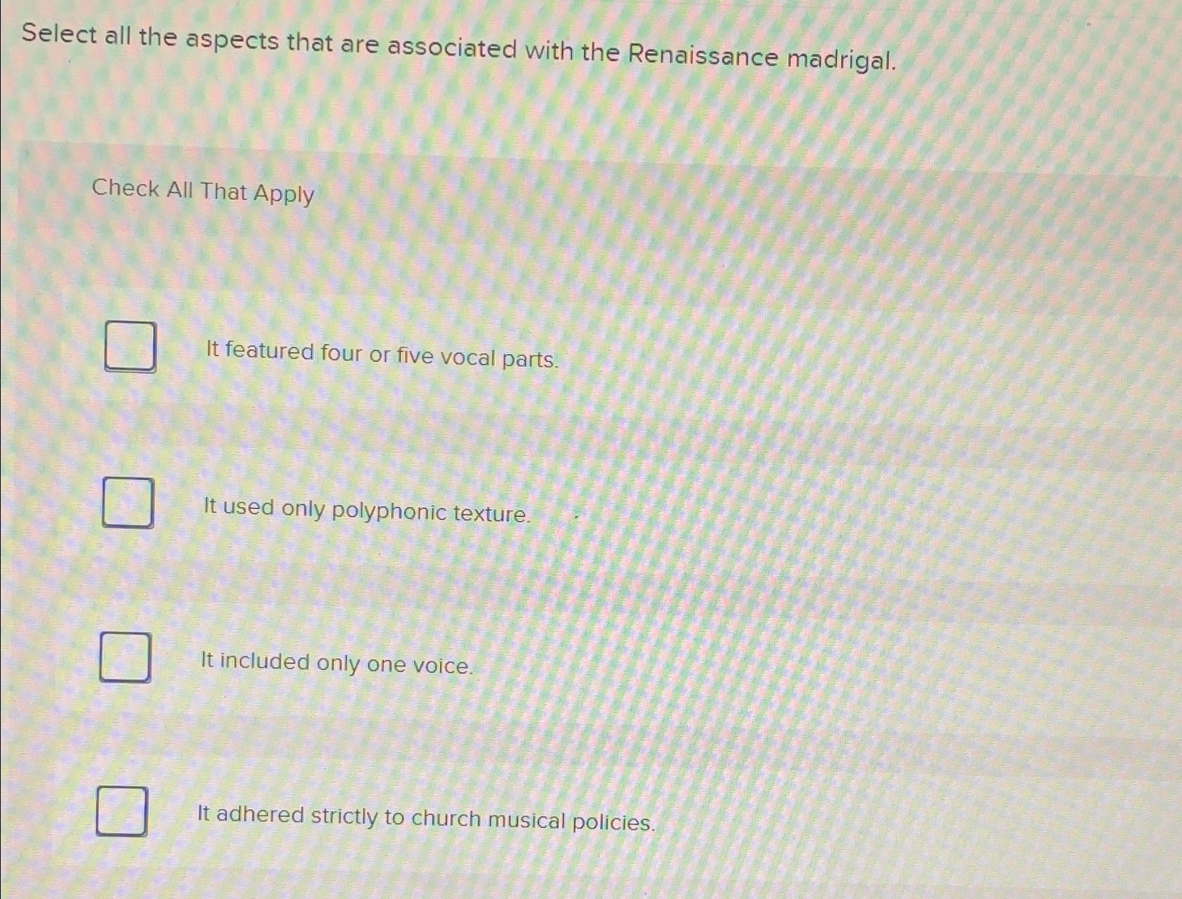 Solved Select all the aspects that are associated with the | Chegg.com