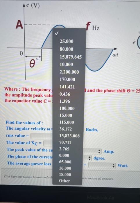 Solved Where: The frequency f=2200 Hz, and and the phase | Chegg.com