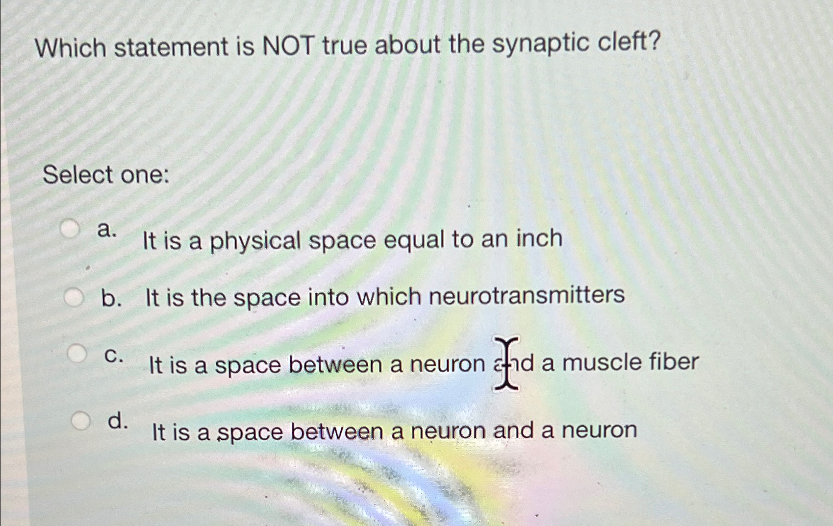 Solved Which statement is NOT true about the synaptic | Chegg.com