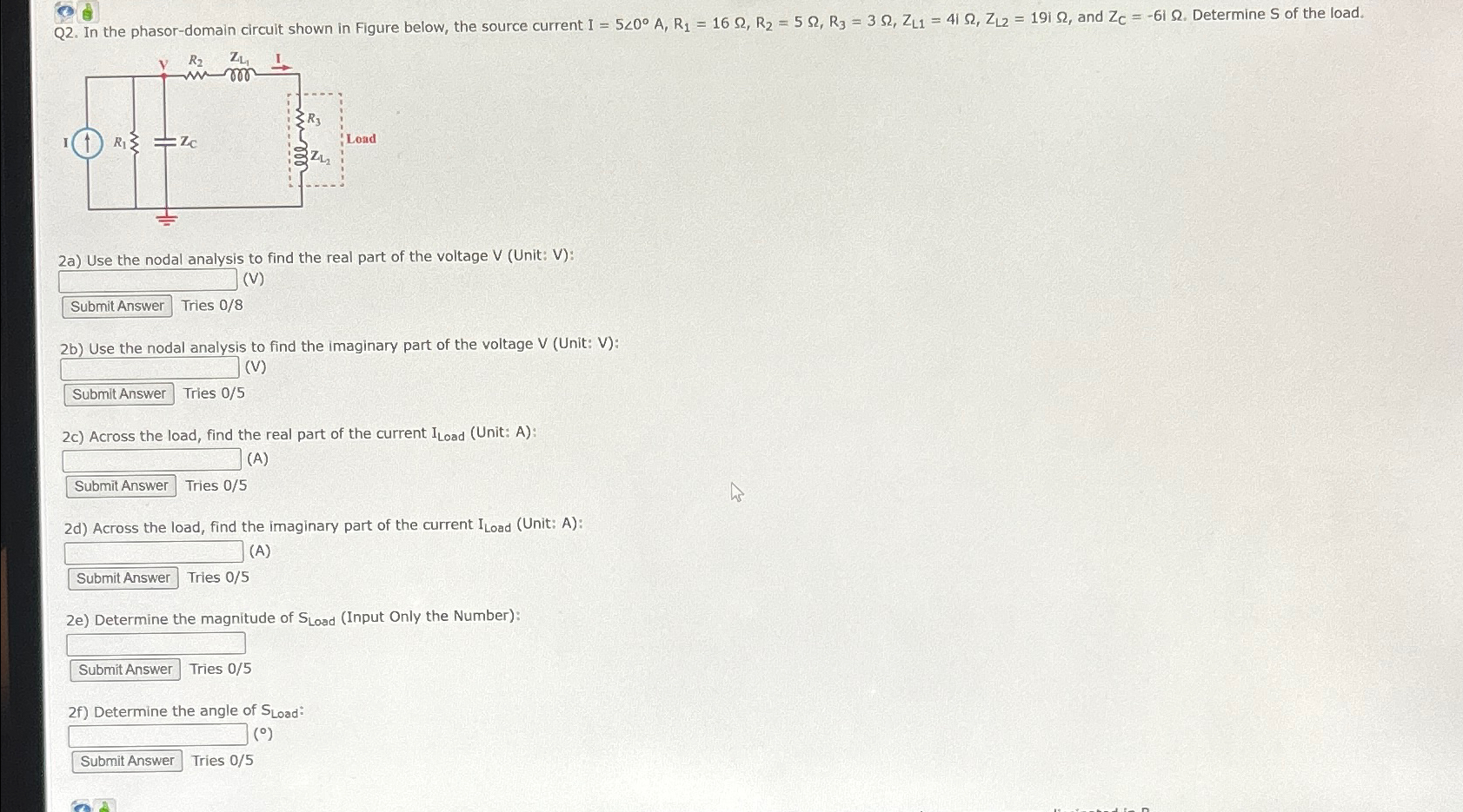 Solved 2a) ﻿Use the nodal analysis to find the real part of | Chegg.com