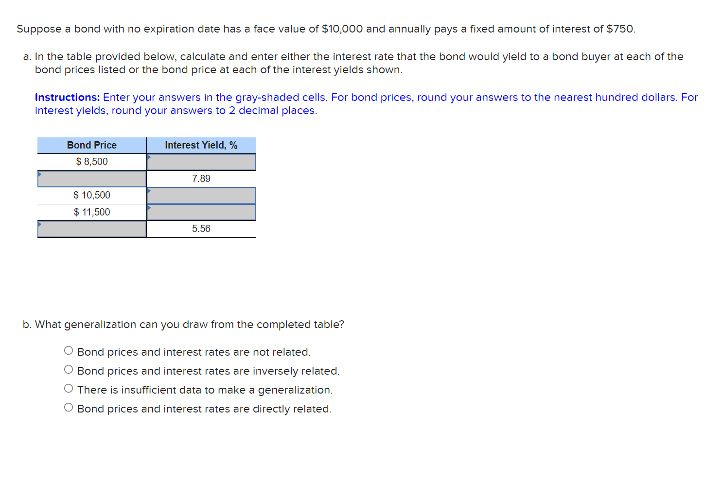 Solved Suppose a bond with no expiration date has a face | Chegg.com