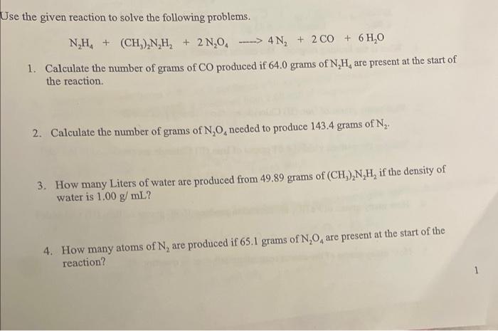 Solved Use the given reaction to solve the following | Chegg.com