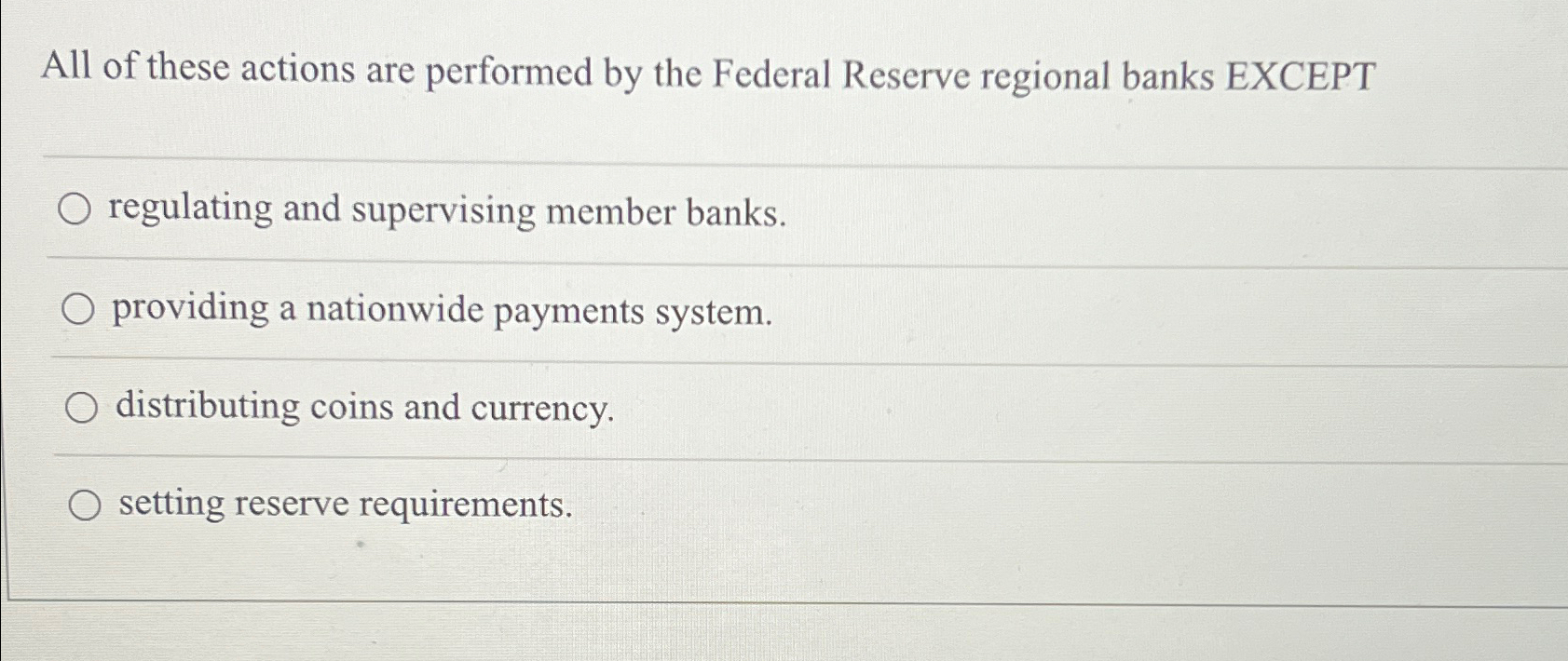 Solved All of these actions are performed by the Federal | Chegg.com