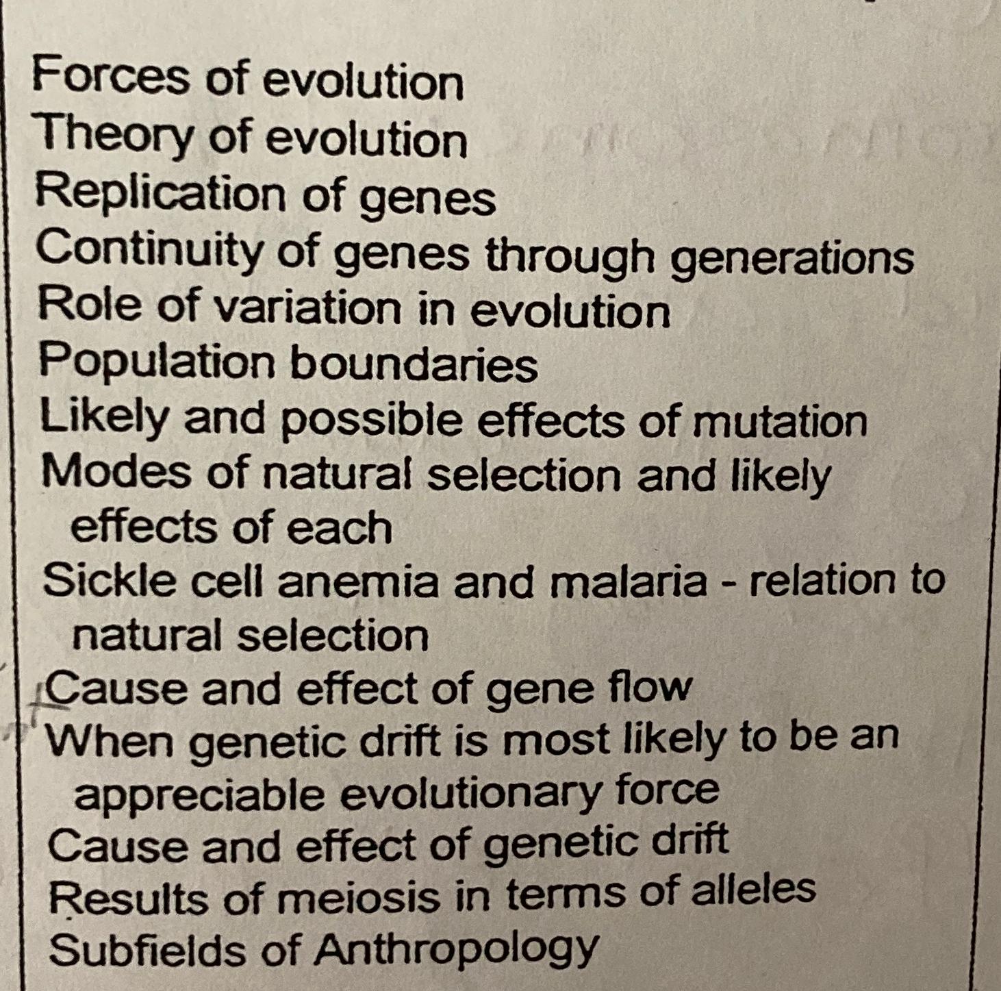 Solved Forces of evolutionTheory of evolutionReplication of | Chegg.com