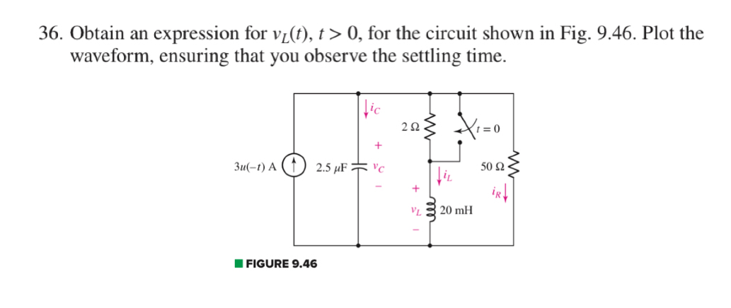 Solved Obtain an expression for vL(t),t>0, ﻿for the circuit | Chegg.com