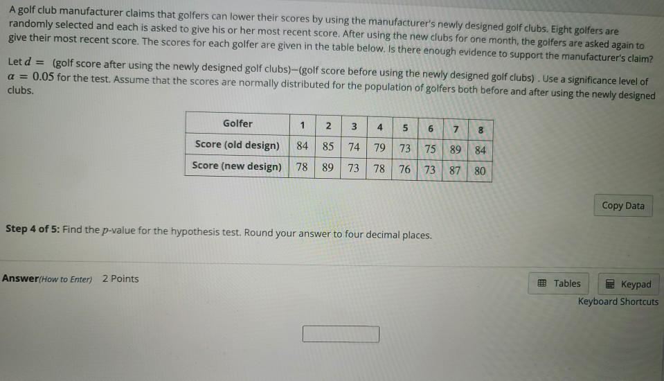 Solved A golf club manufacturer claims that golfers can | Chegg.com